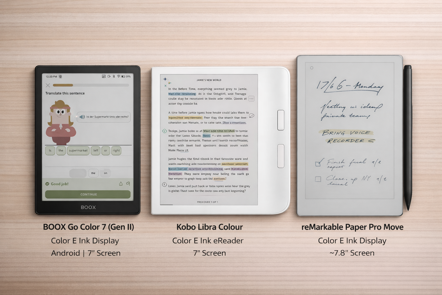 7 inch eReaders: BOOX Go Color 7, Kobo Libra Colour, reMarkable Paper ...
